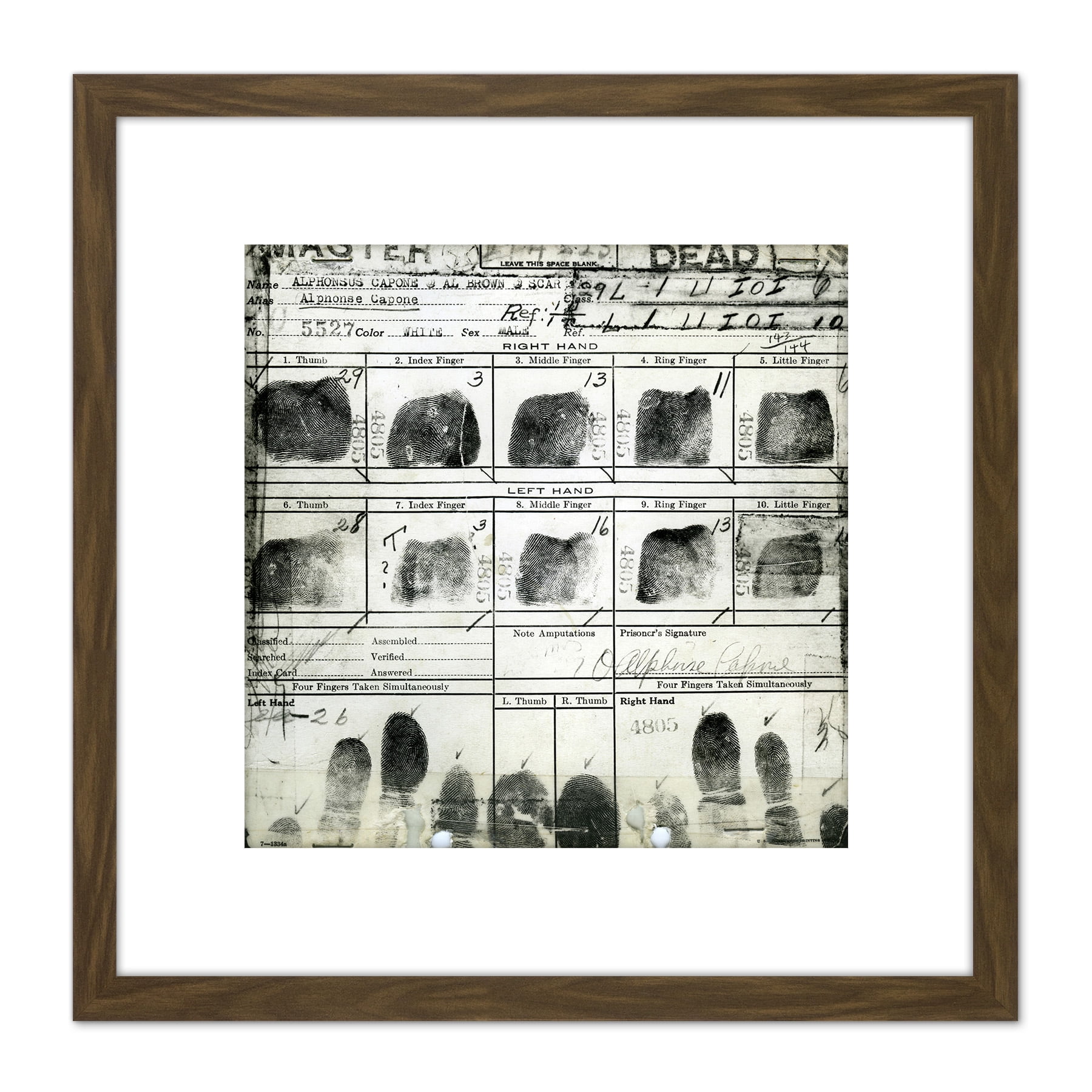 Al Capone's Finger Record Mafia 8X8 Inch Square Wooden Framed Wall Art ...