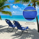 VEIKOUS Folding Beach Chairs 2-Pack, Adjustable Reclining, Lightweight ...