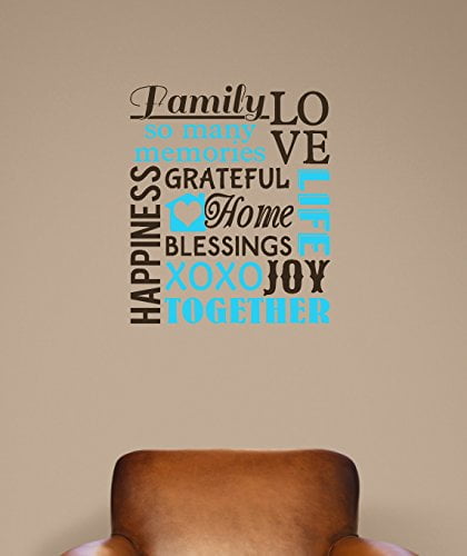 Family Quotes Wording as Subway Art Vinyl Sticker Lettering Wall Decal ...