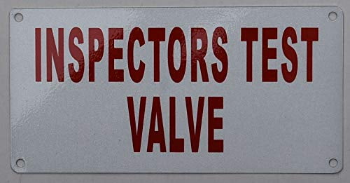 Inspectors Test Valve Sign (White,Reflective !!, Aluminium 3X6)(ref ...