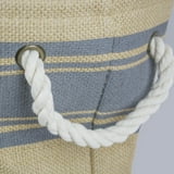 Design Imports Burlap Bin Border Gray Round Medium, 15"x15"x12 ...