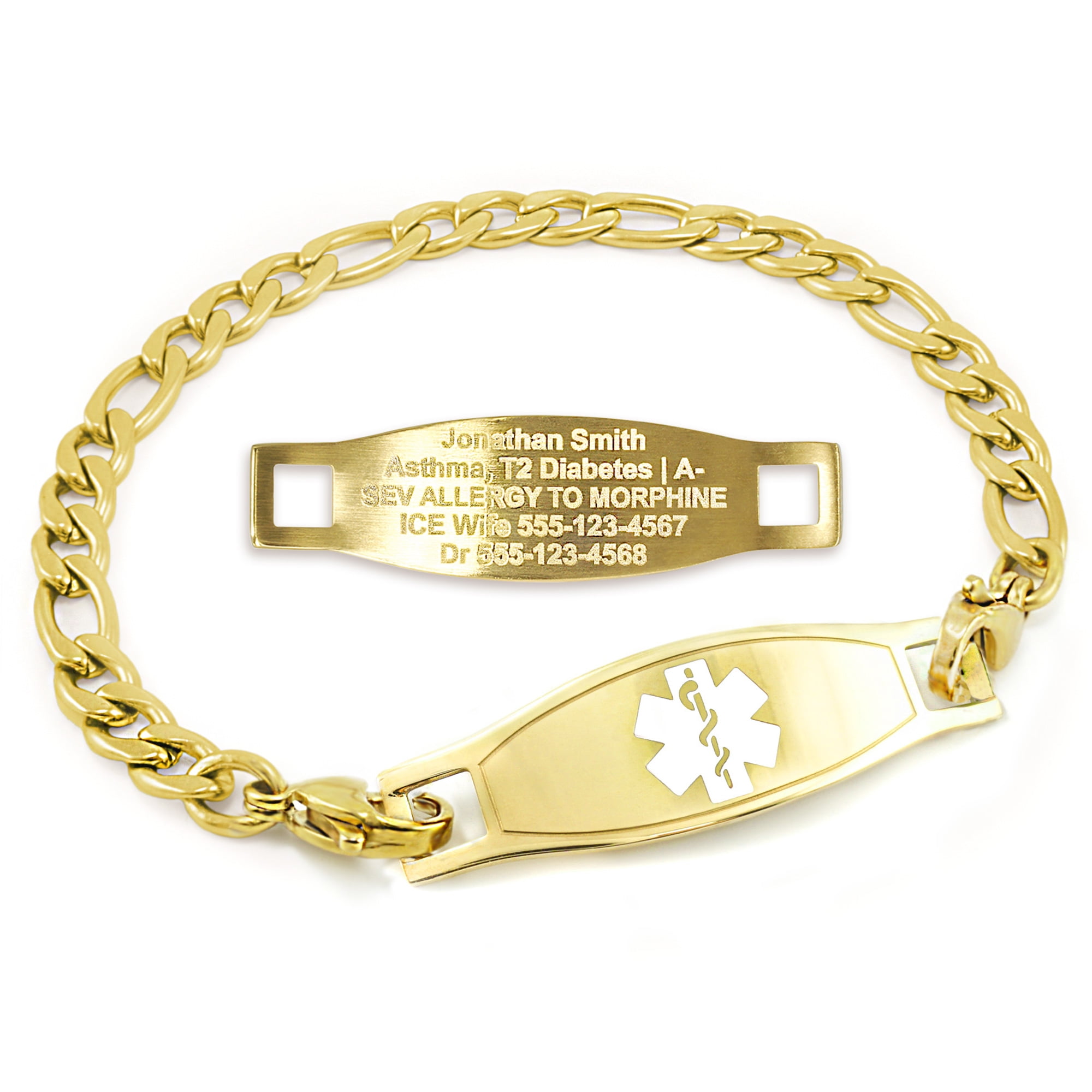 Click here for Medicengraved Yellow Gold Stainless Steel Custom M... prices