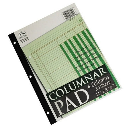 4 Column Columnar Pad, 50 Sheet - Walmart.com