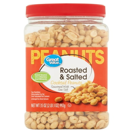 Great Value Roasted & Salted Cocktail Peanuts, 35 oz - Walmart.com