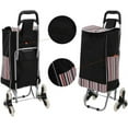 DNXNIAIFY Folding Shopping Cart Grocery Wagon with Wheels Stair ...