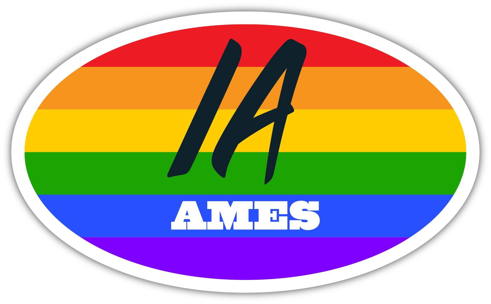 Ames IA Iowa Story County Rainbow Pride Flag 6 Stripes Pride Flag Euro ...