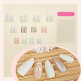 24 Pieces Almond Manicure Style Press On Nail Acrylic False Nail Stick ...