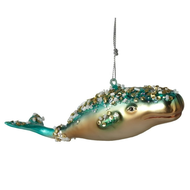 Midwest CBK Teal Blue Whale Encrusted Glass Christmas Holiday Ornament ... Midwest CBK Teal Blue Whale Encrusted Glass Christmas Holiday Ornament ...