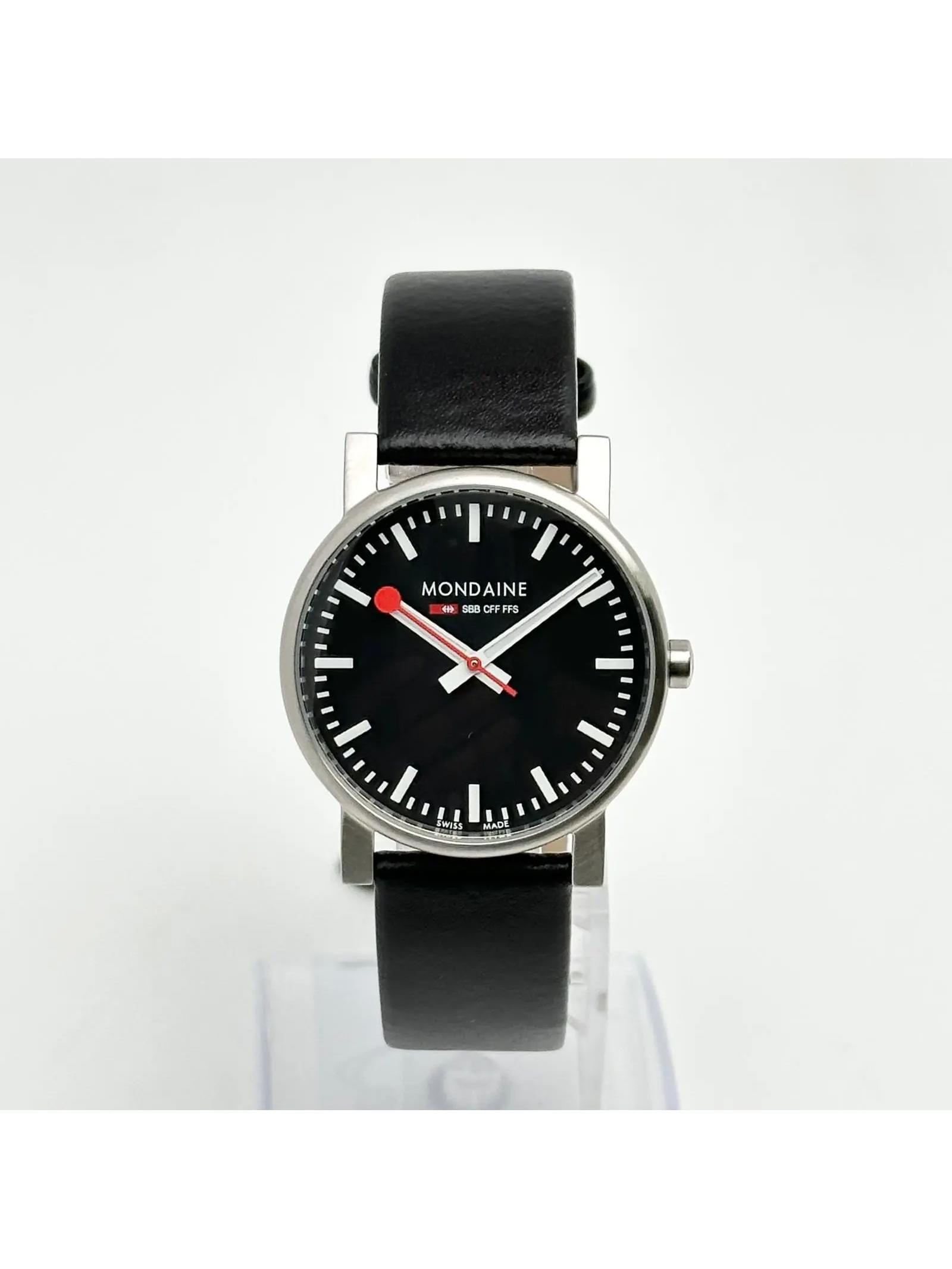 Mondaine Railway EVO 35mm Steel Black Dial Quartz Mens Watch A658.30300 ...