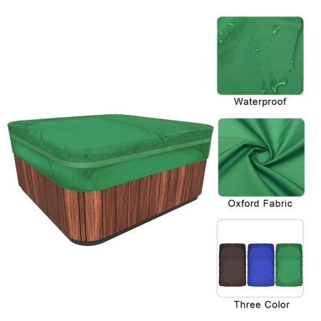 Hot Tub Cover Spa Covers Cap Waterproof Protector Oxford Fabric Silver ...