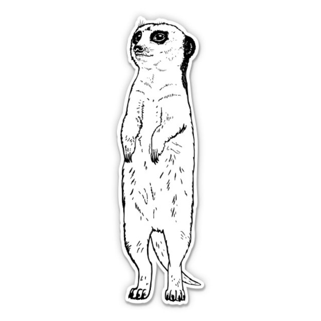 Meerkat - 5" Vinyl Sticker - For Car Laptop I-Pad - Waterproof Decal ...