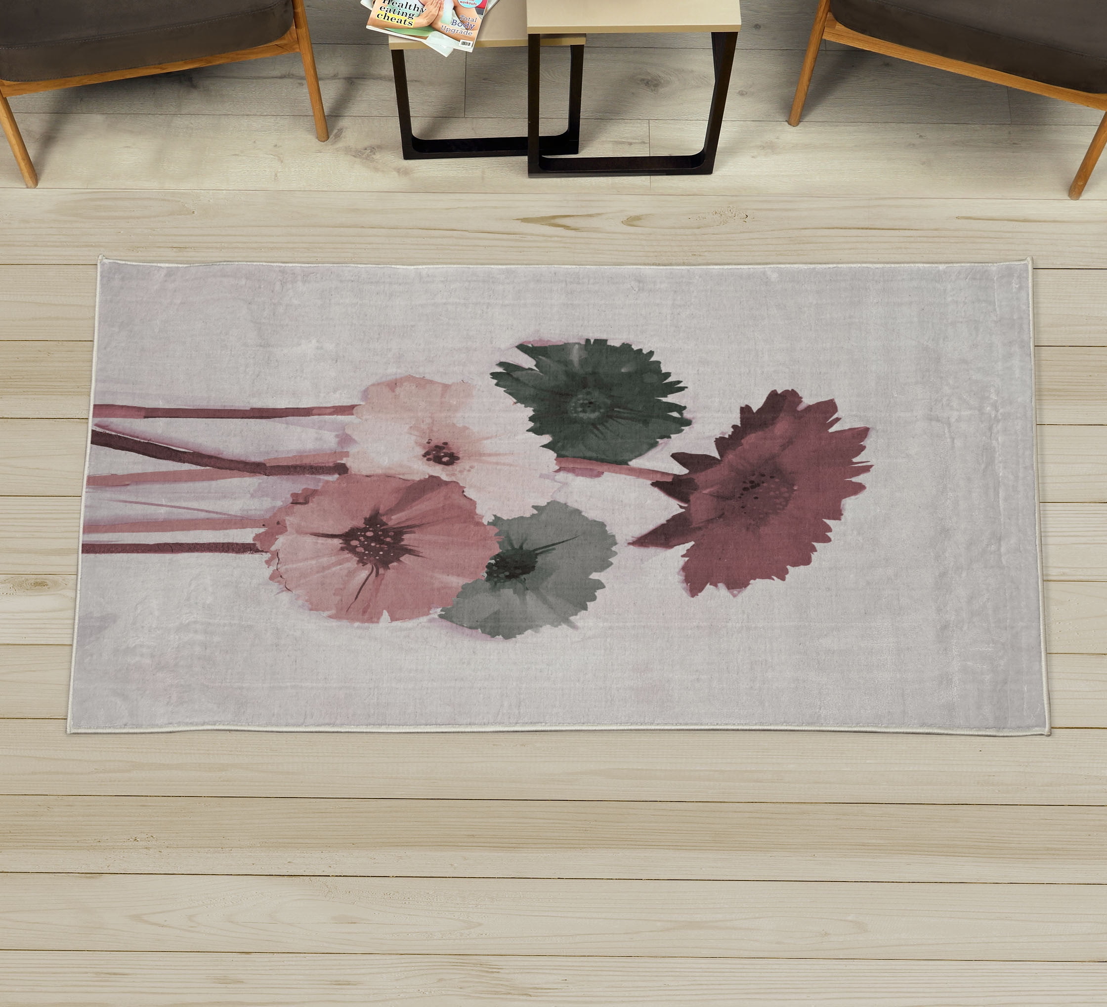 Gerber Daisy Decorative Rug, Posy of Spring Flowers Oil Painting ...