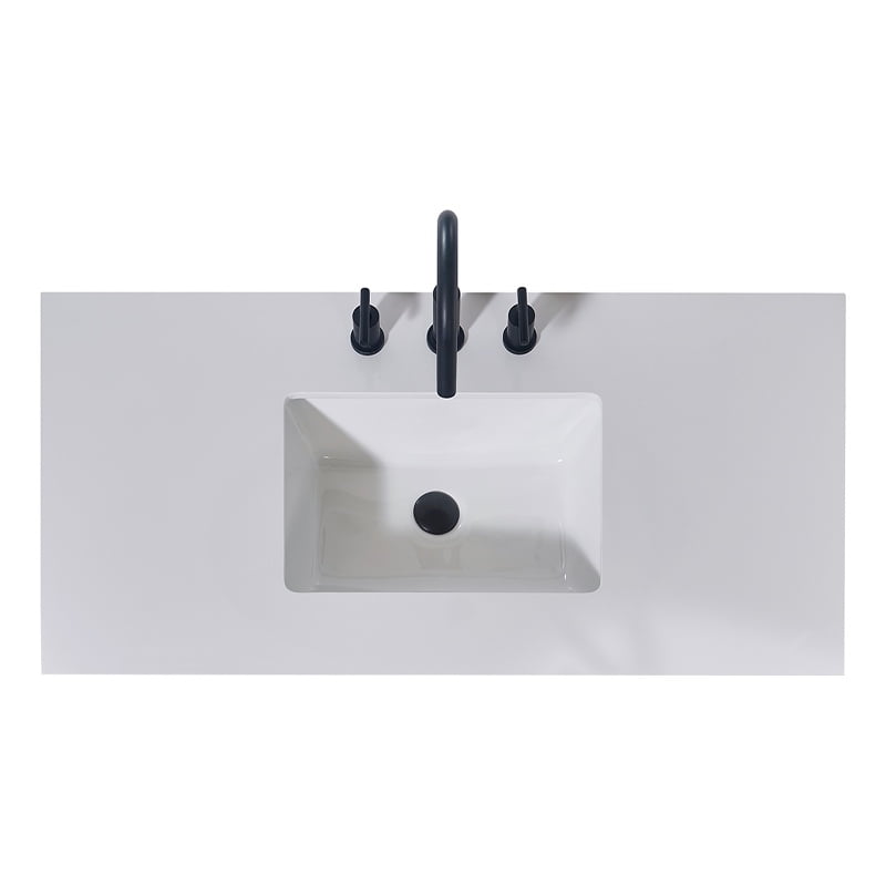 42. in Stone effects Vanity Top in Snow White Apron with White Sink ...