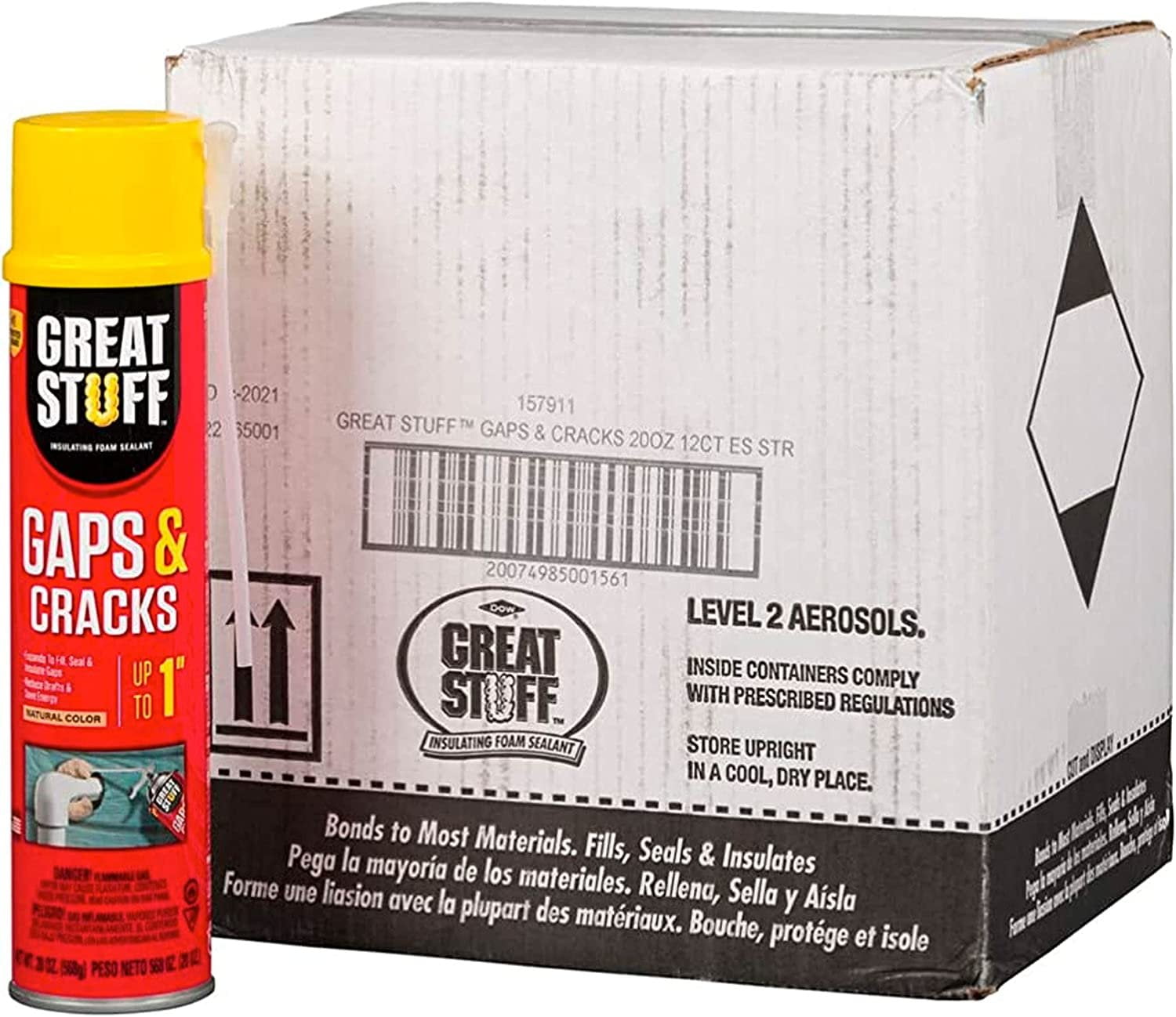 GREAT STUFF Gaps & Cracks Insulating Foam Sealant, 20 oz. Straw, Cream ...