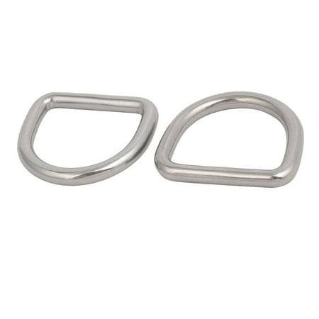 30mmx27mmx5mm 304 Stainless Steel Thickening Welded D Ring Silver Tone ...