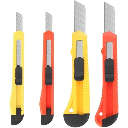 4Pack Box Cutters Assorted Sizes Utility Knife Box Cutter Retractable ...