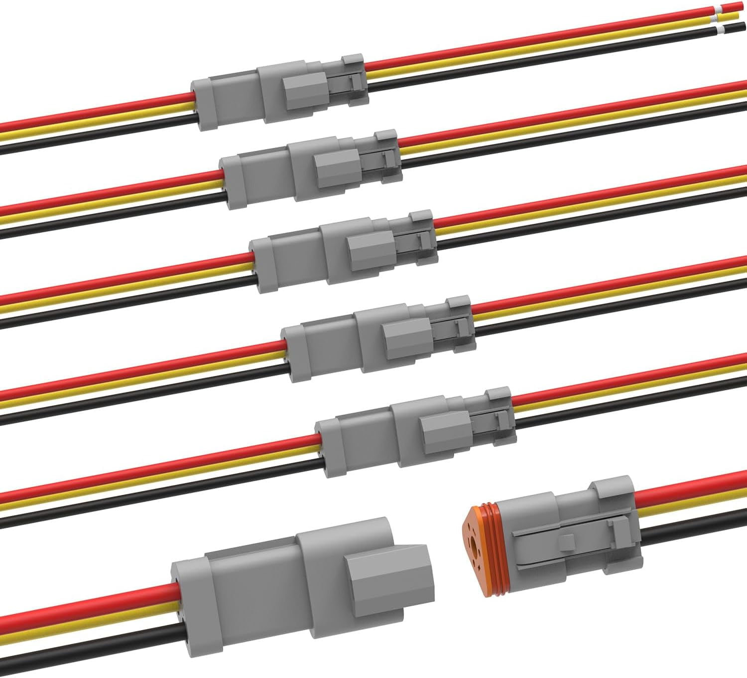 shiyou-Deutsch 3 Pin Connector Kit Waterproof Electrical Connector 16 ...