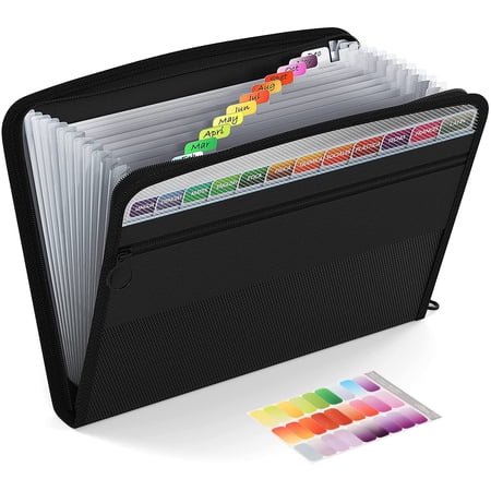 SHIJI65 13 Pockets Expanding File Folder with Zipper Closure, Letter A4 ...