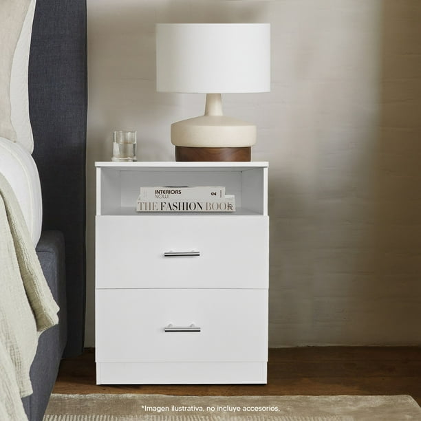 Mobi Buró de Madera Modelo Bamoa Color Blanco | Bodega Aurrera en línea