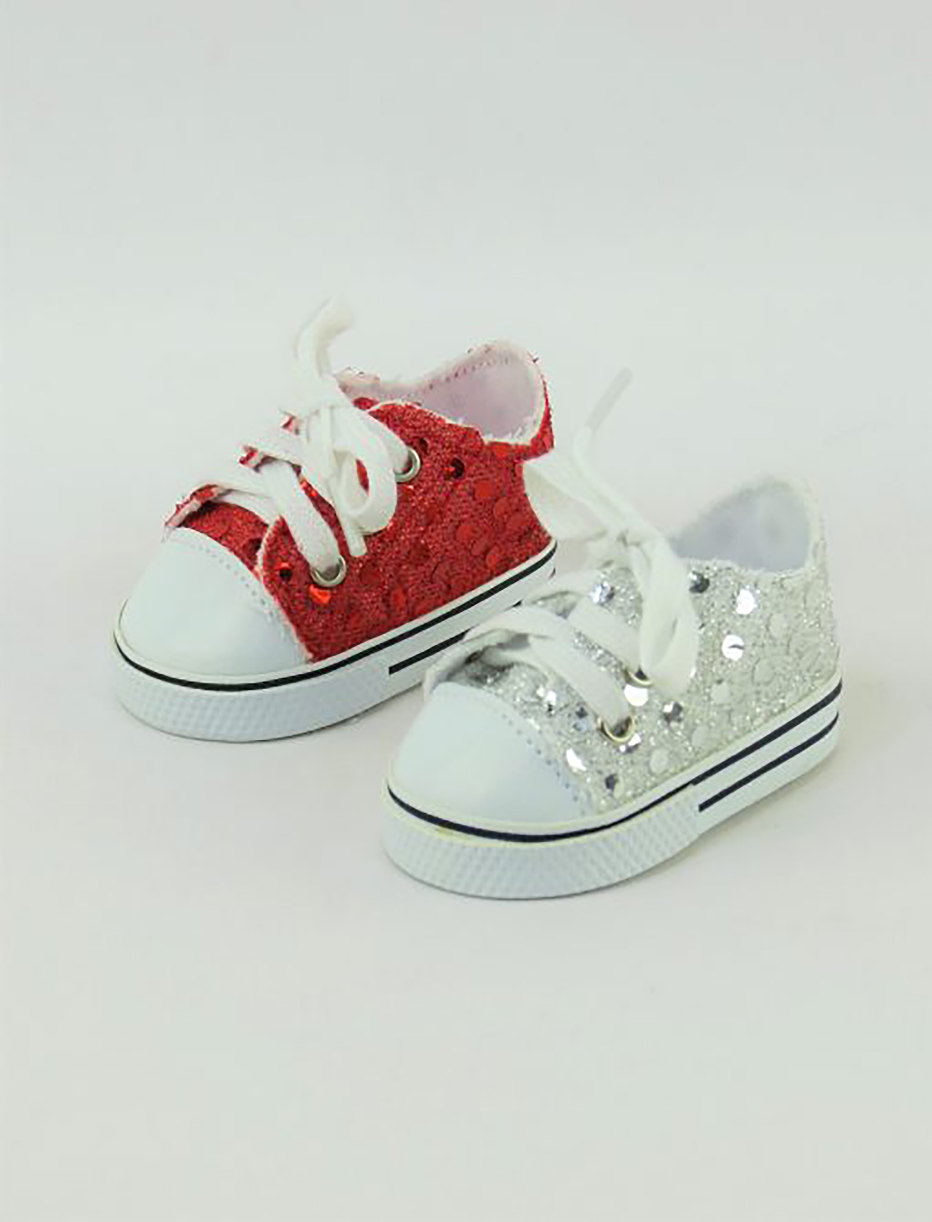 2 Pack of Red and Silver Sequin Sneakers - Walmart.com