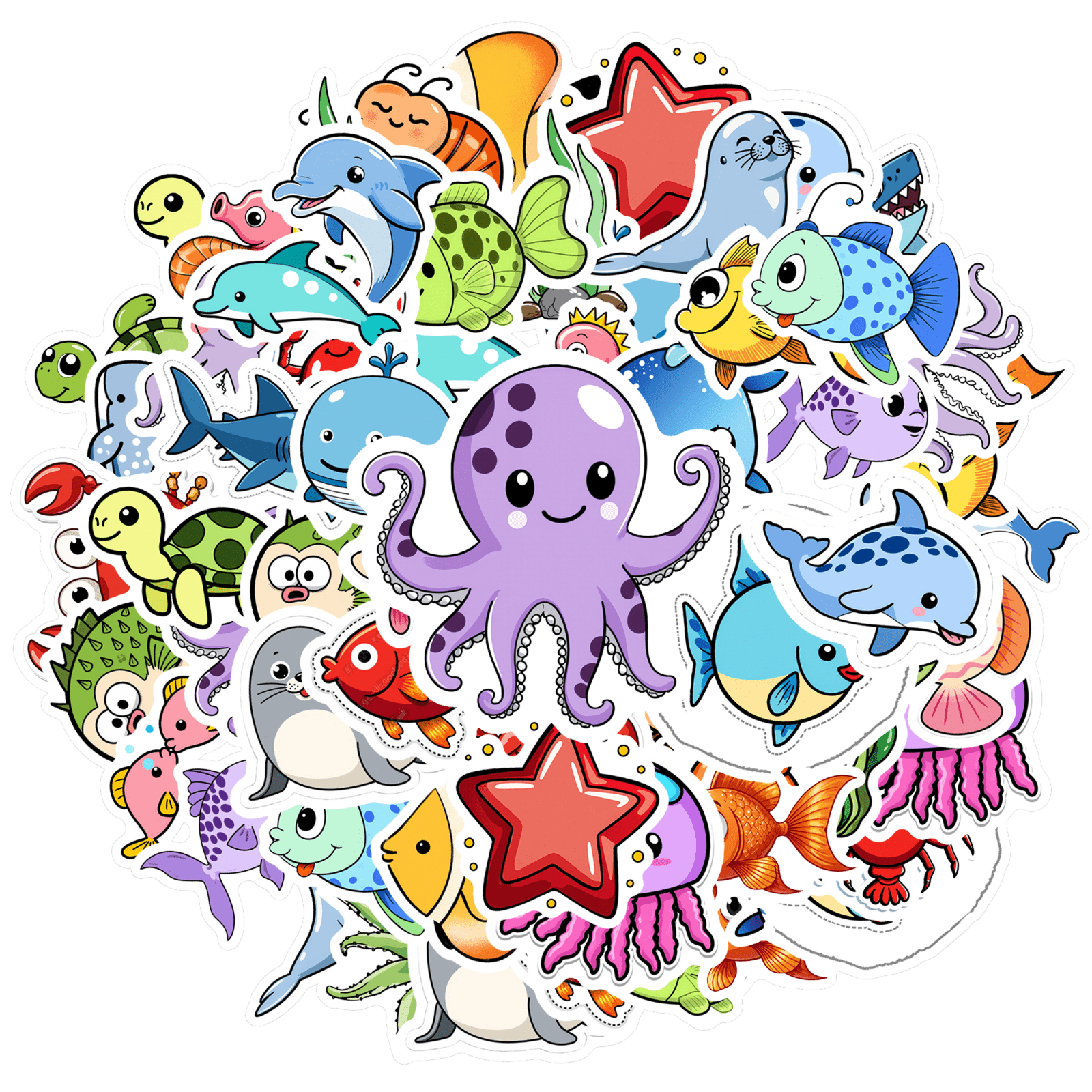Click here for Yezdix 35pcs Marine Life Animal Stickers Waterproo... prices
