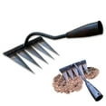 Fulande Steel Garden Hoe, Flower Rake with 5 Teeth, Handheld Tiller ...