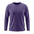 Antinious Men Solid Round Neck Long Sleeve Loose Breathable Fitness ...