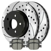 AutoShack Brake Kit Replacement for 2005-2010 Scion tC 2.4L FWD Front Rear Drilled & Slotted ...