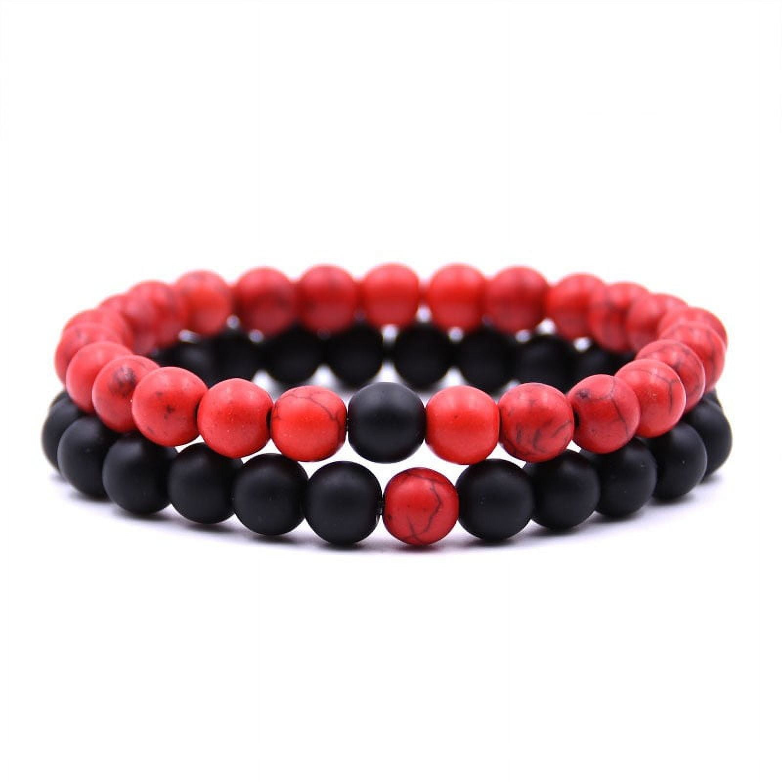 Click here for Timifis Bracelets 2pcs Men Women 8mm Lava Rock Cha... prices