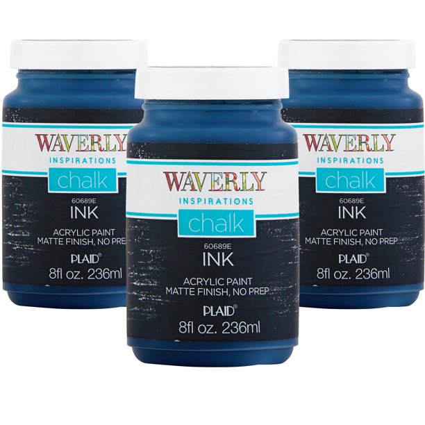 Waverly Inspirations Acrylic Chalk Paint Kit, Ink, Set of 3, 8 fl oz ...