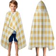 Orange and White Checkered Pattern Teens Hooded Bath Towel Wrap for ...