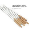 6 Packs Roasting Sticks With Wooden Handle Extendable Forks Barbecue Fork Telescoping Smores ...