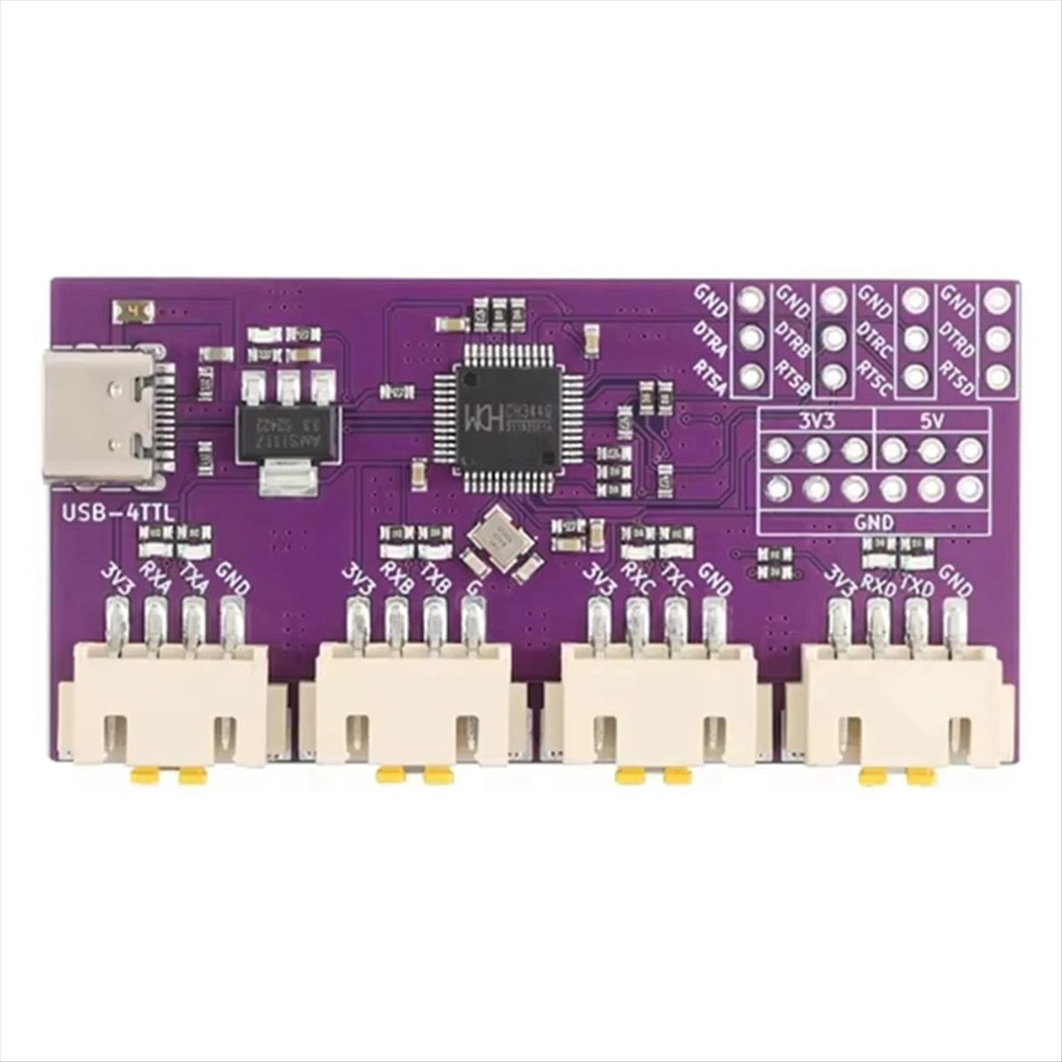 USB to 4 TTL Serial Port USB Type-C Interface 6Mbps High-Speed CH344 ...
