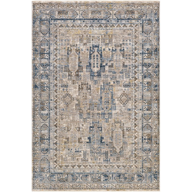 Surya Mirabel MBE-2302 108x146" Rectangle Fabric Rug in Dark Brown/Dark ...