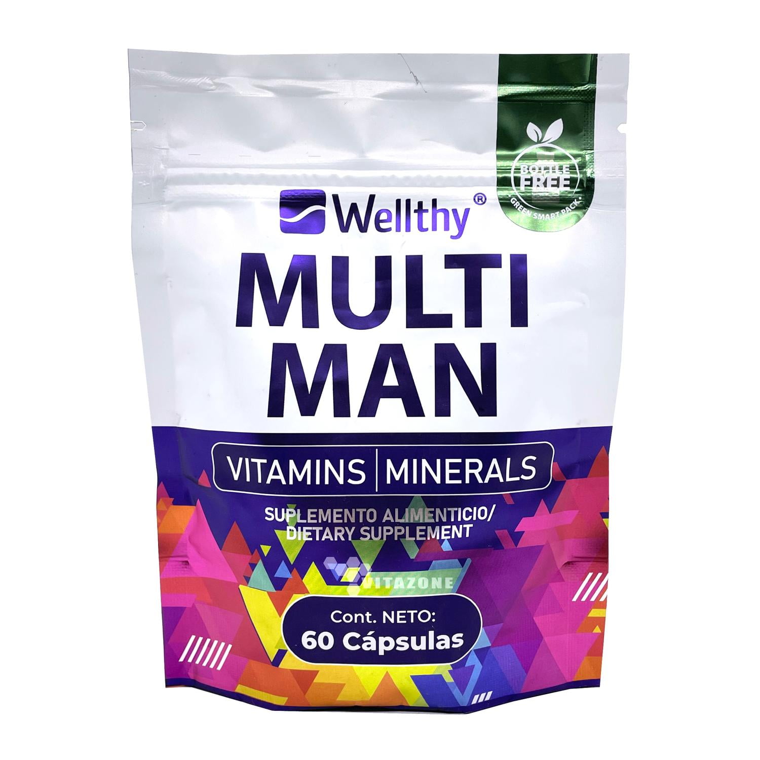 Multivitminico Multiman 60 cápsulas Wellthy Wellthy WELLMULTIMAN | Bodega Aurrera en línea