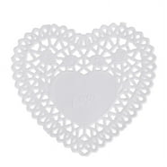 Handmade Crochet Lace Heart Shape Coasters Doilies, 4-inch, White Color ...