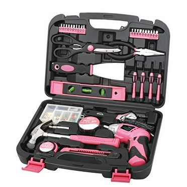 WORKPRO Pink Tool Kit, 106-Piece Lady's Home Repairing Tool Set with ...