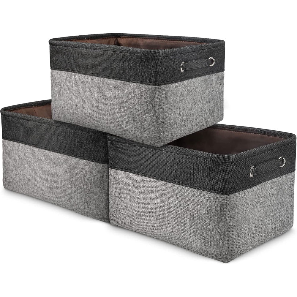Closet Storage Bins, 3-Pack Foldable Storage Basket Collapsible Fabric ...