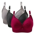 amkenre 3PC Comfort Bras for Women No Steel Rings Traceless Gathered ...