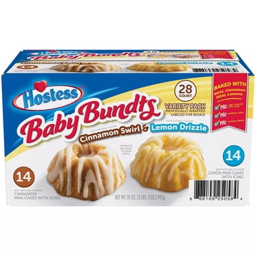 HOSTESS Baby Bundts, Lemon Drizzle Cakes, 8 Count , 10 oz - Walmart.com