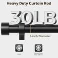 Adjustable Black Curtain Rod for Windows 32-86", 1 Inch Heavy Duty ...