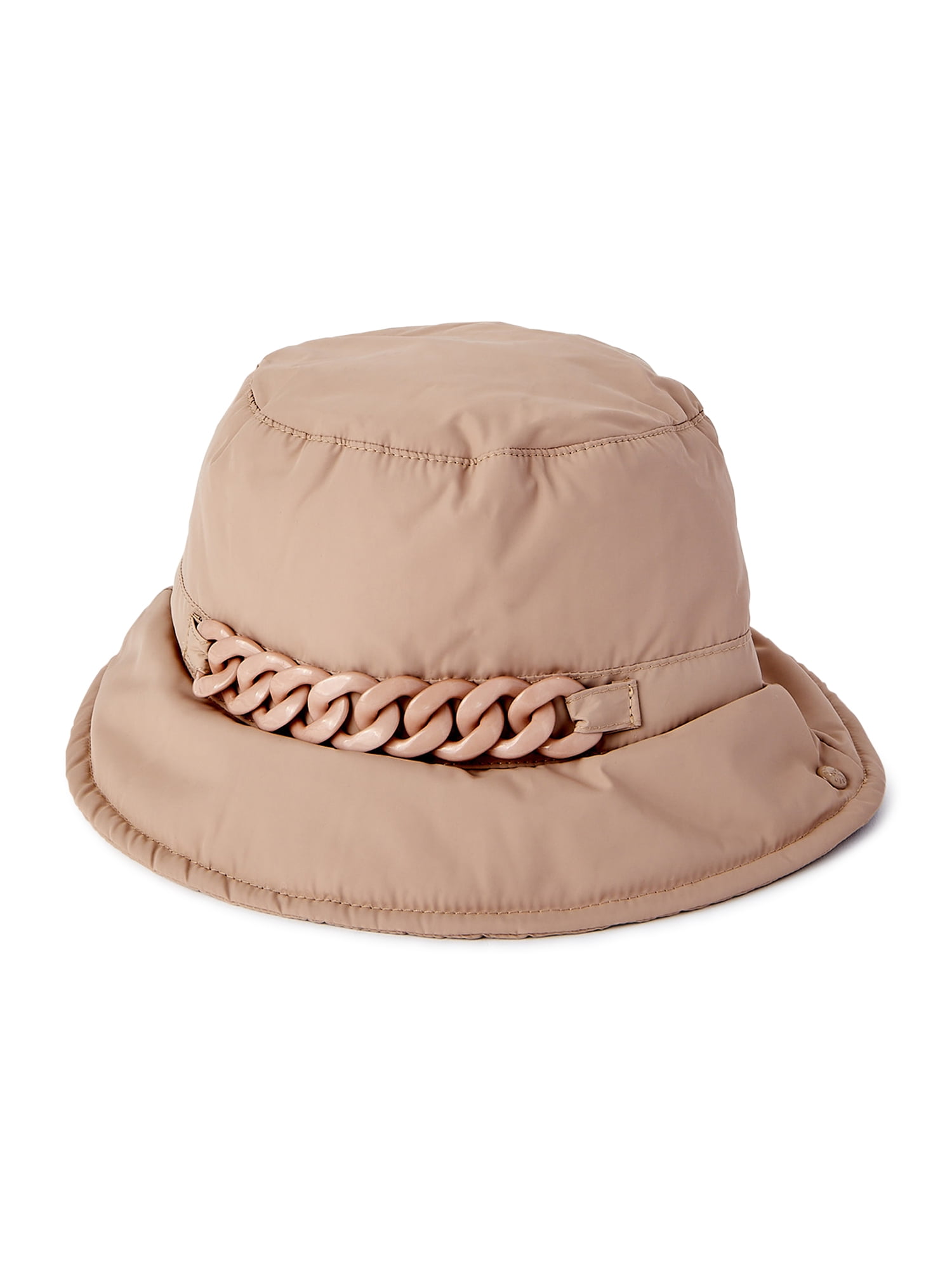 Madden NYC Women’s Puffer Bucket Hat with Chain Detail - Walmart.com