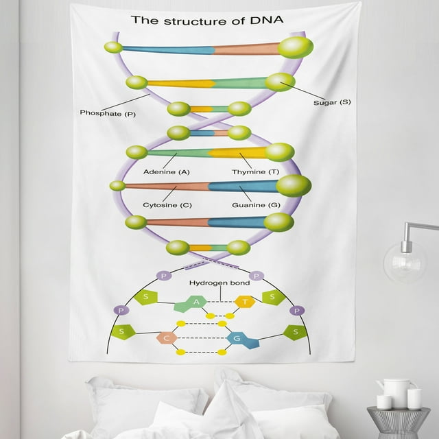 Science Tapestry, Colorful Structure of DNA Genetic Code Elements ...
