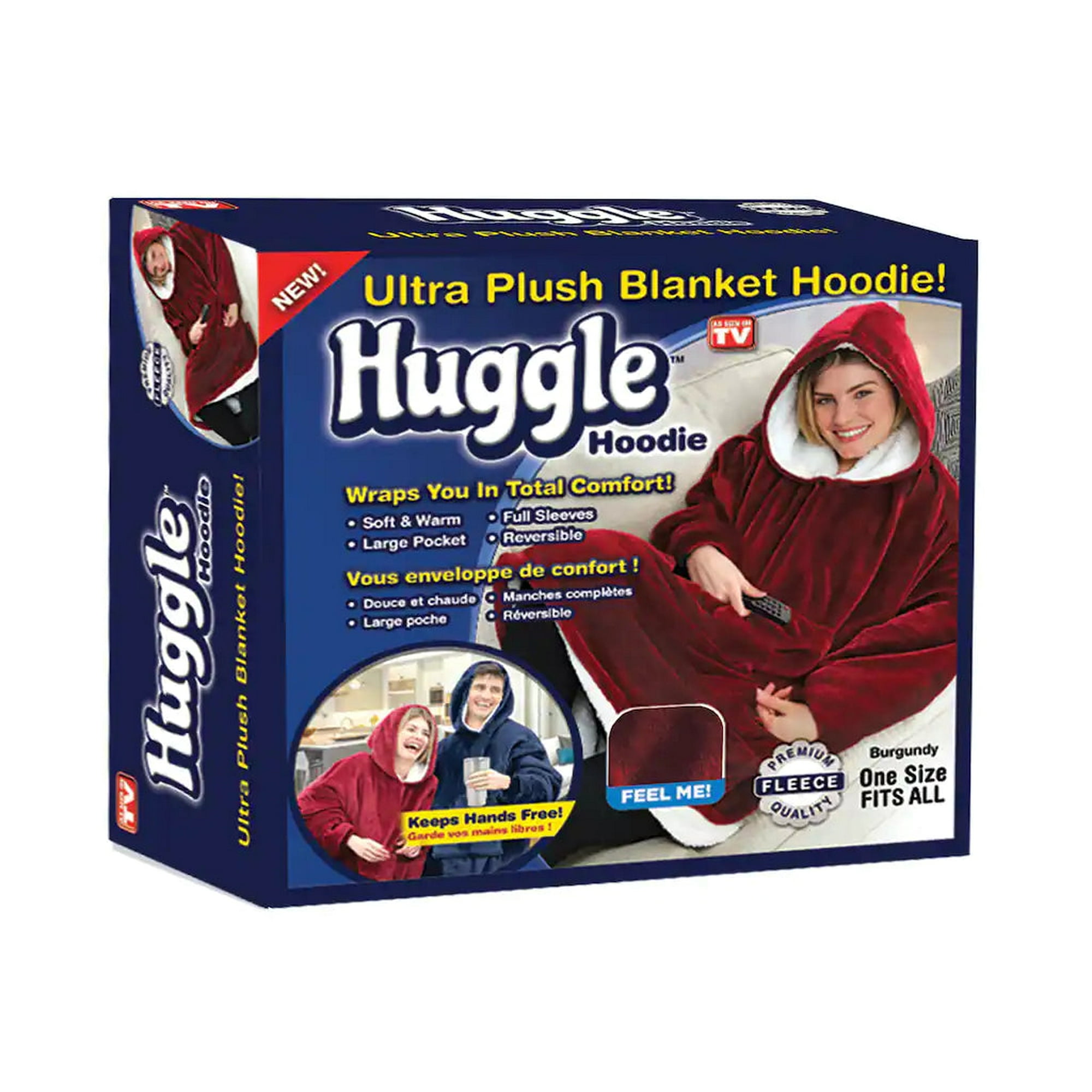 Click here for Huggle Hoodie Ultra Plush Blanket Hoodie  Red One... prices
