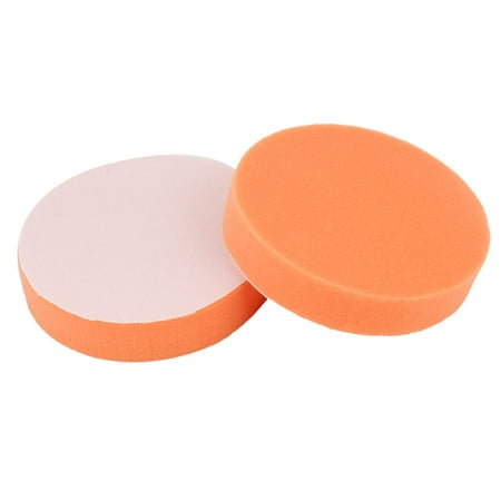 2 Pcs White Orange Sponge Round Sanding Polishing Pad 125mm x 25mm ...