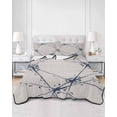 Abstract Geometric 3 Piece Quilt Set Twin Size, Navy Blue Splatter ...
