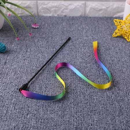TB&W Cat Interactive Sticks Practical Rainbow Ribbon Wand for Cat ...