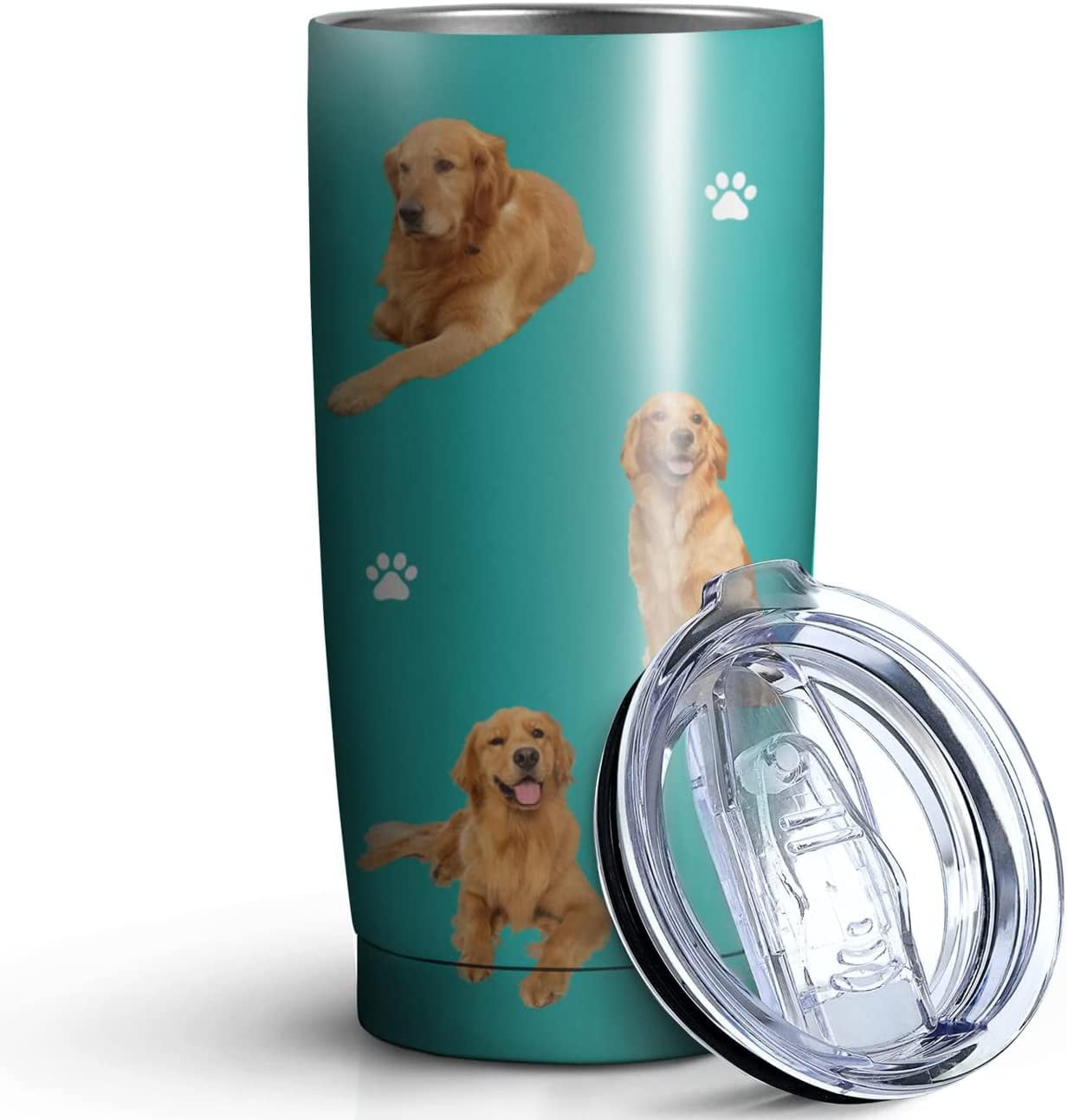 Golden Retriever Design Tumbler Stainless Steel Insulated Travel Coffee ...