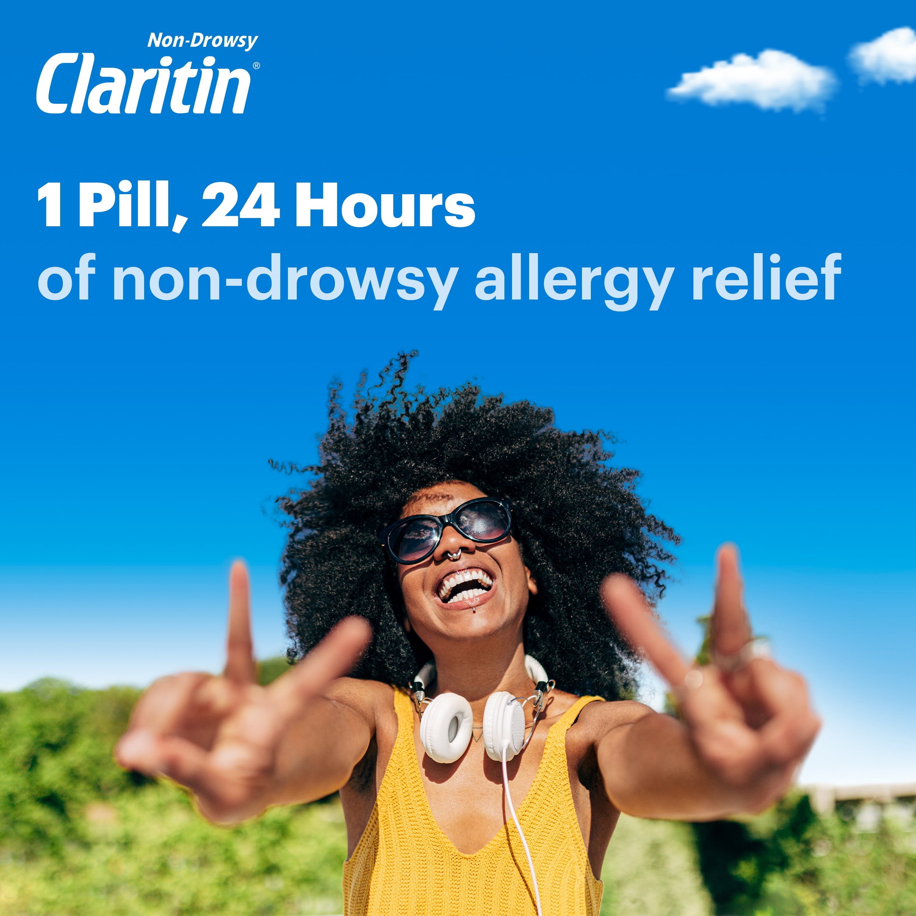 Claritin 24 Hour Non-Drowsy Allergy Medicine, Loratadine Antihistamine ...