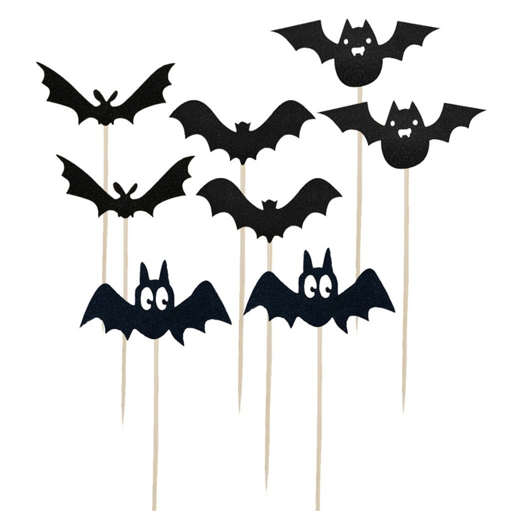 OAVQHLG3B 8Pcs Halloween Cupcake Toppers, Bats Cupcake Topper ...